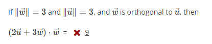 Solved If ||vec(w)||=3 ﻿and ||vec(u)||=3, ﻿and vec(w) ﻿is | Chegg.com