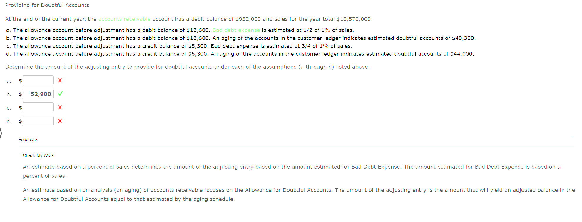 Solved Providing for Doubtful Accounts At the end of the | Chegg.com