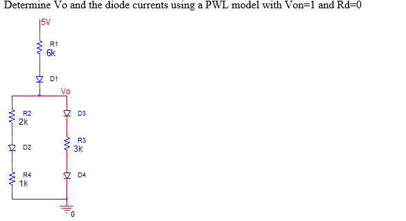 Solved Determine Vo and the diode currents using a PWL model | Chegg.com