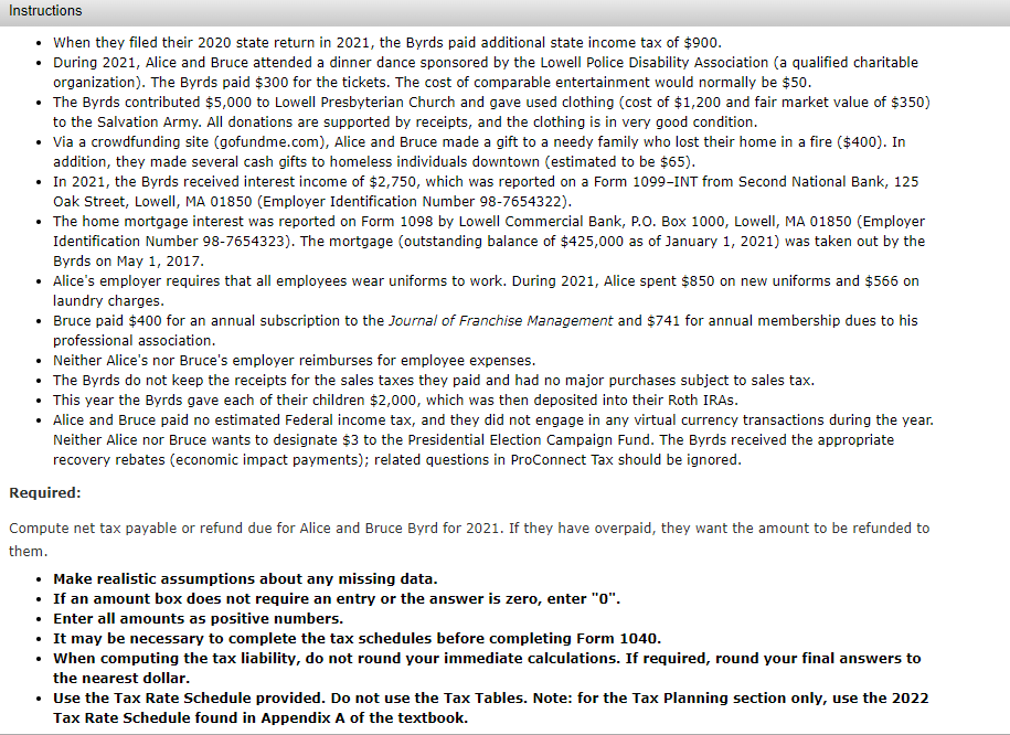 Solved Note: This problem is for the 2021 tax year. Alice J. | Chegg.com