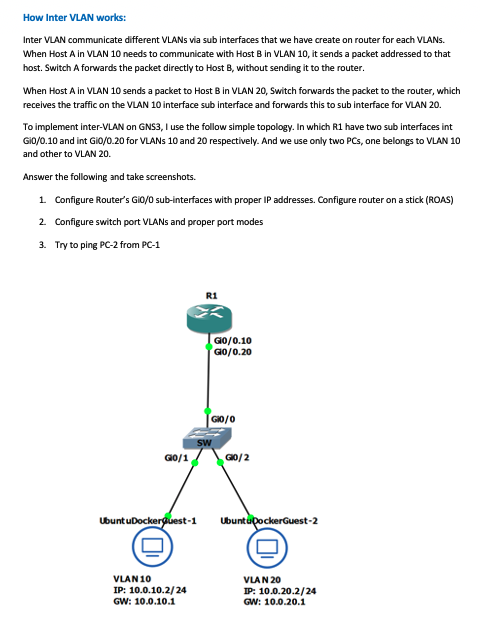 Solved How Inter VLAN works: Inter VLAN communicate | Chegg.com