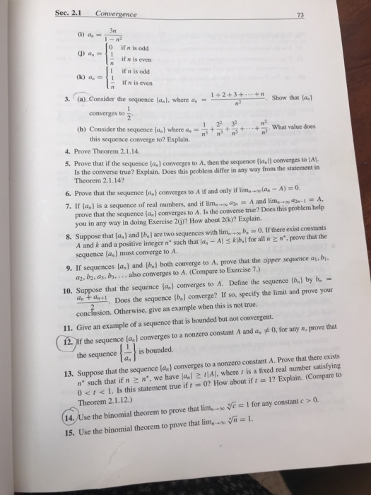 Solved Sec. 2.1 Convergence 73 3A 0 if n is odd if n is even | Chegg.com