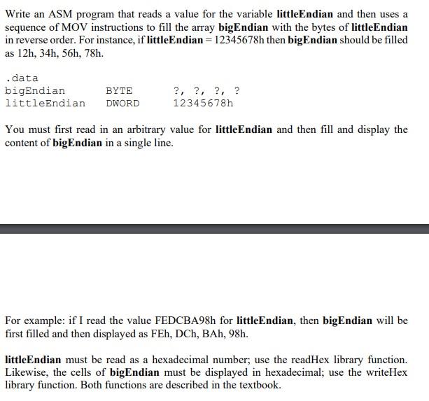 Solved Write an ASM program that reads a value for the | Chegg.com