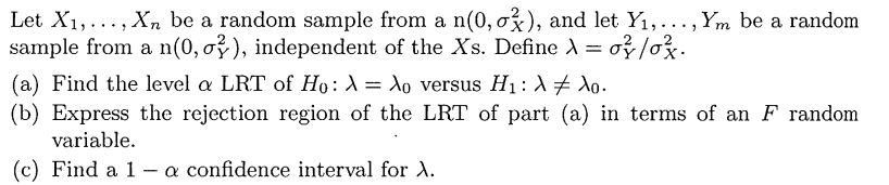 Solved Let x1,dots,xn ﻿be a random sample from a n(0,σx2), | Chegg.com