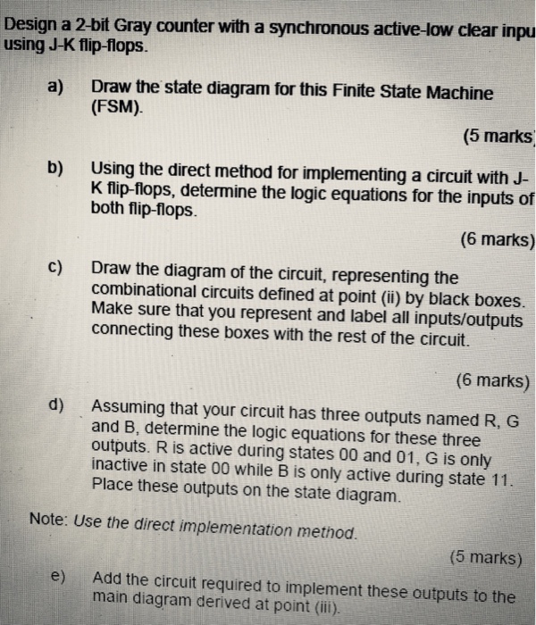 Solved Design a 2-bit Gray counter with a synchronous | Chegg.com