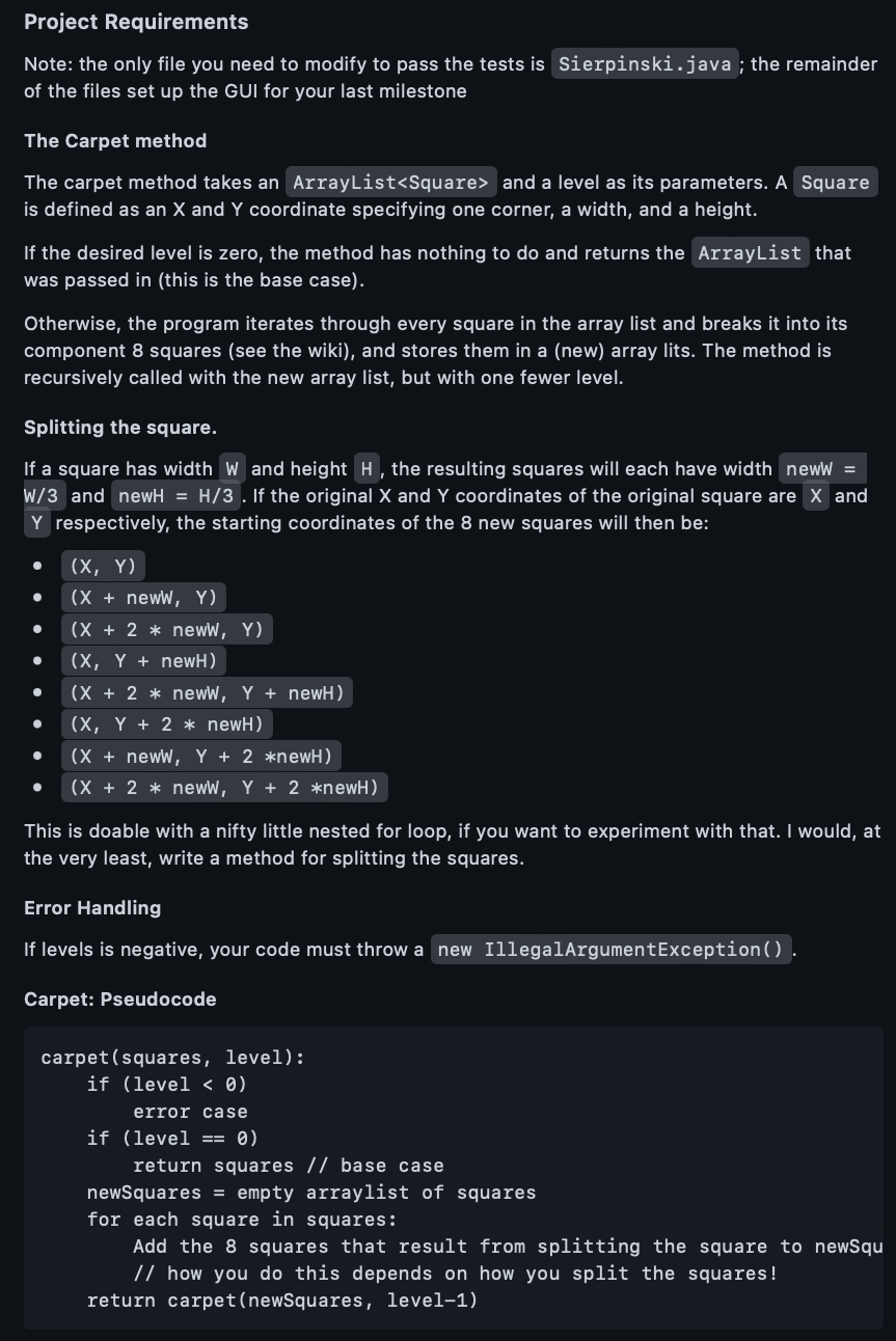 Solved In this project, you will be practicing recursion by | Chegg.com