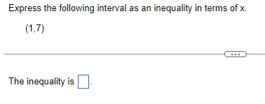 Solved Express the following interval as an inequality in | Chegg.com
