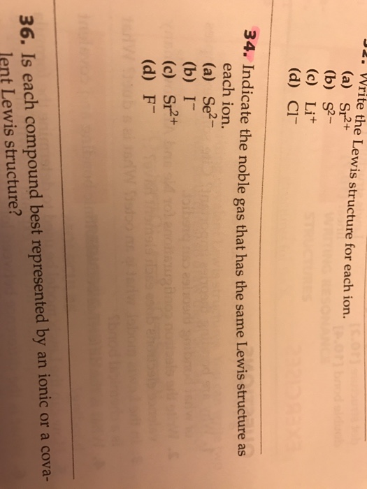 Solved Write the Lewis structure for each ion. (a) Sr^2+ | Chegg.com