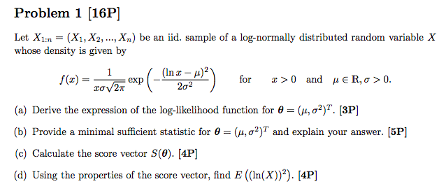 Solved Problem 1 (16P] Let X1:n = (X1, X2, ..., Xn) be an | Chegg.com