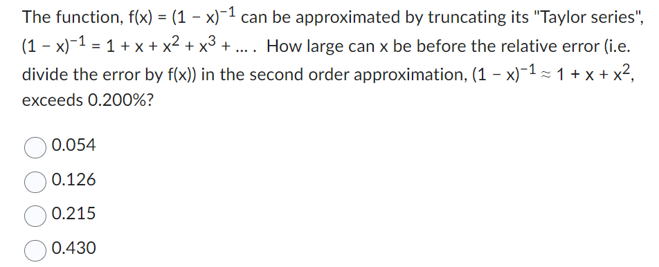 Solved The exponential function can be approximated by | Chegg.com