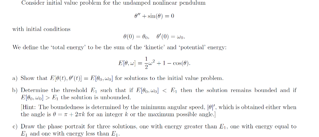 Solved Consider initial value problem for the undamped | Chegg.com