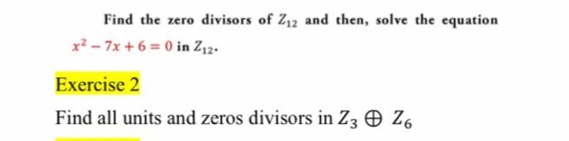 Solved Find the zero divisors of 212 and then, solve the | Chegg.com