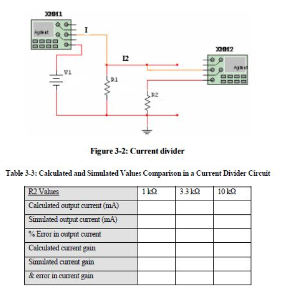 Solved 3. For the current divider circuit in Figure 3-2 and | Chegg.com
