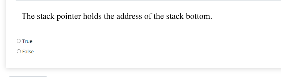 Solved The stack pointer holds the address of the stack | Chegg.com