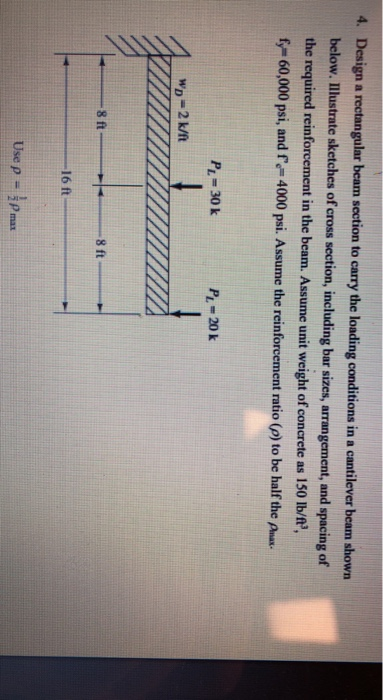 Solved Design a rectangular beam section to carry the | Chegg.com