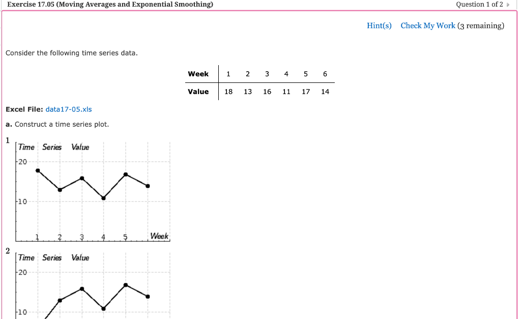 Solved Exercise 17.05 (Moving Averages and Exponential | Chegg.com