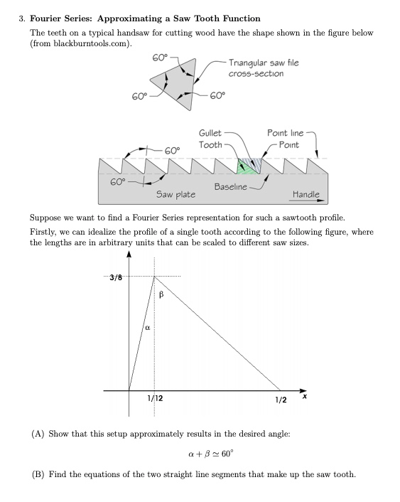 3. Fourier Series: Approximating a Saw Tooth Function | Chegg.com