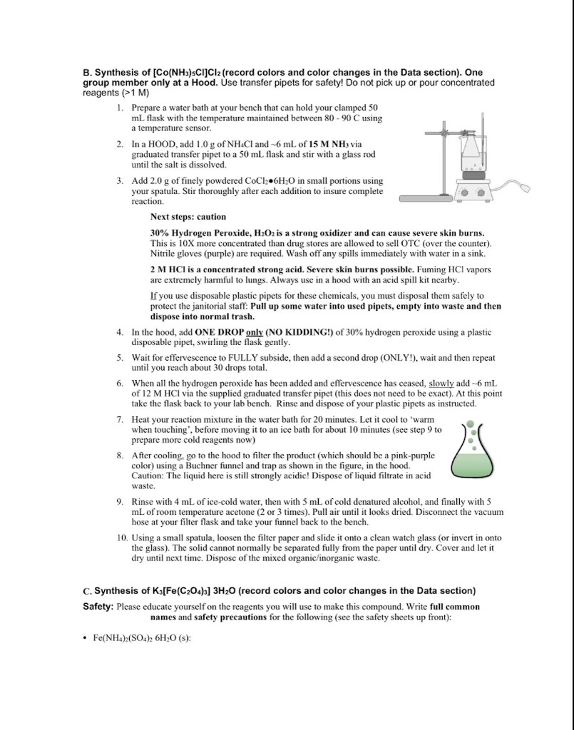 Solved Experiment 09: Synthesis of Inorganic Coordination | Chegg.com