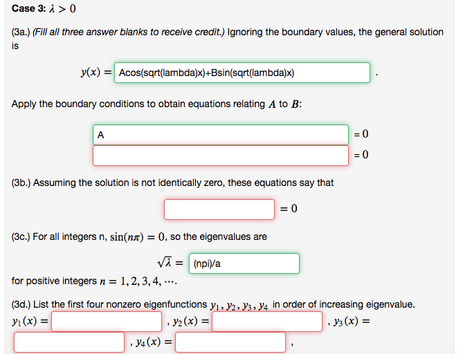 Solved (1 point) In this problem we find the eigenfunctions | Chegg.com