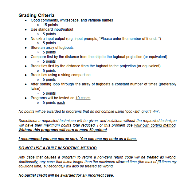 Solved Tugboat Troubles Objective Give practice with sorting | Chegg.com