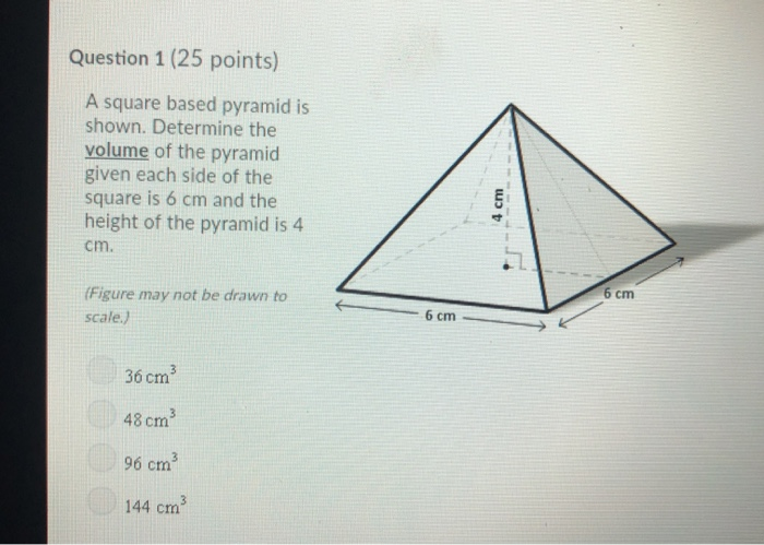 Solved Question 1 (25 points) A square based pyramid is | Chegg.com