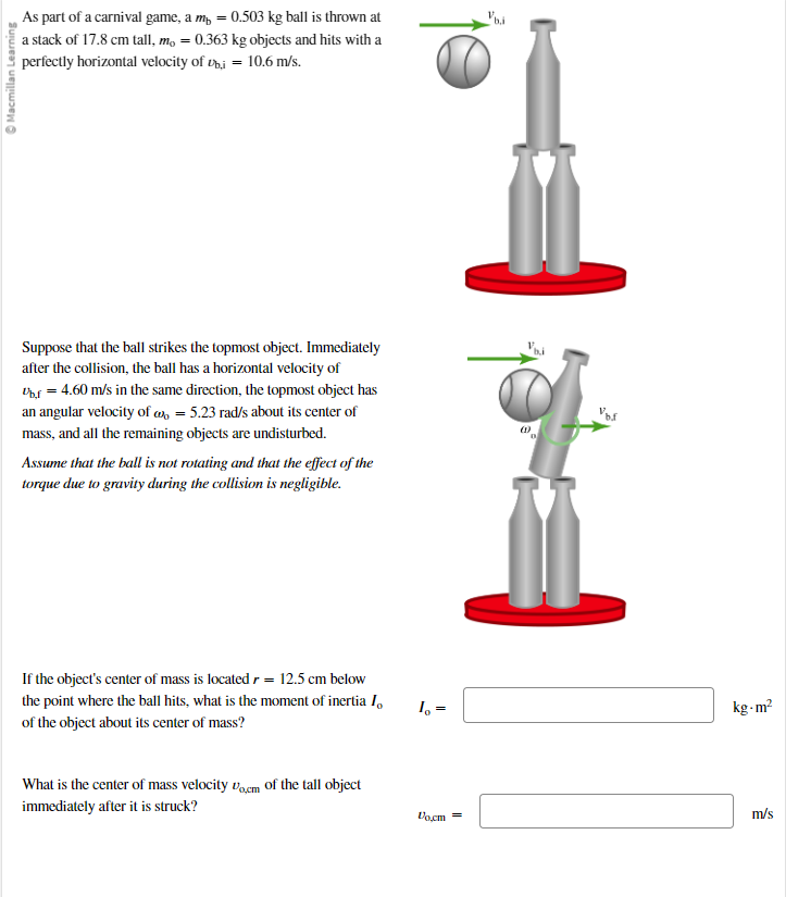 Solved As part of a carnival game, a mb=0.503 kg ball is | Chegg.com