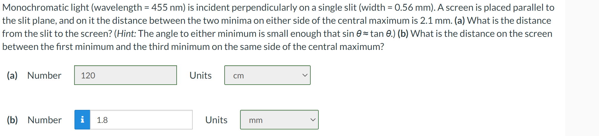 Solved Monochromatic Light Wavelength 455 Nm Is Incident