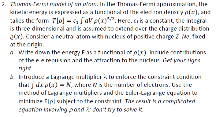 2 Thomas Fermi Model Of An Atom In The Thomas Fermi
