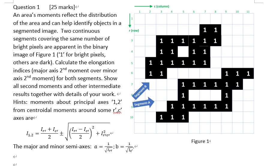 Solved c(column) 3 4 1 2 9 10 11 1 r(row) 3 4 1 Question 1 | Chegg.com