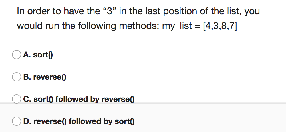 Solved In order to have the “3” in the last position of the | Chegg.com