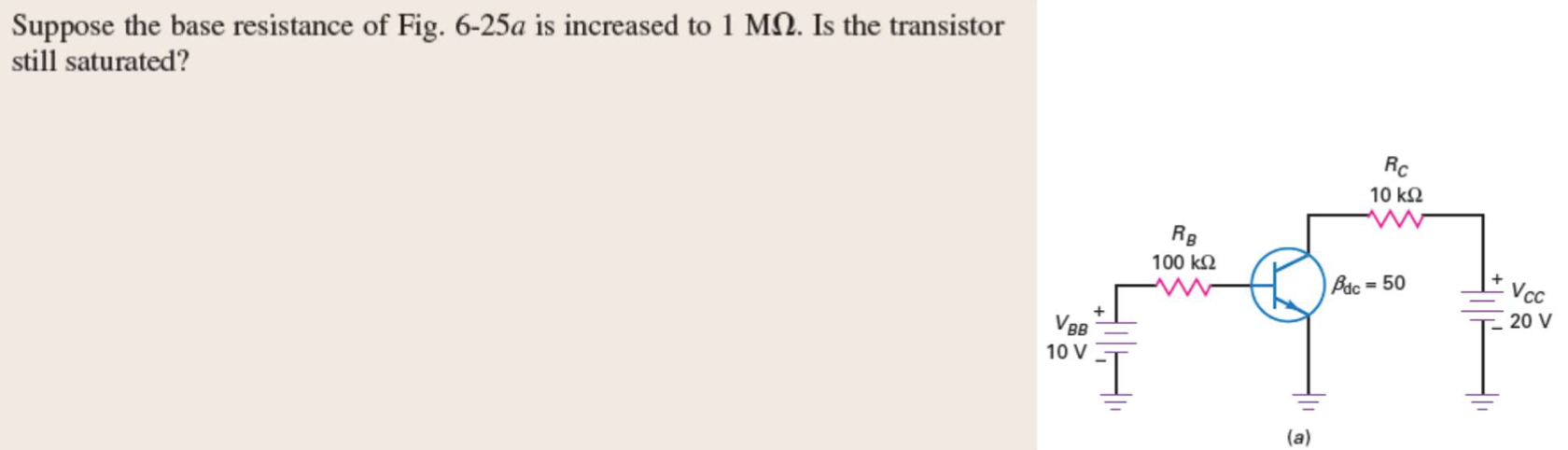 Solved Suppose the base resistance of Fig. 6-25a is | Chegg.com