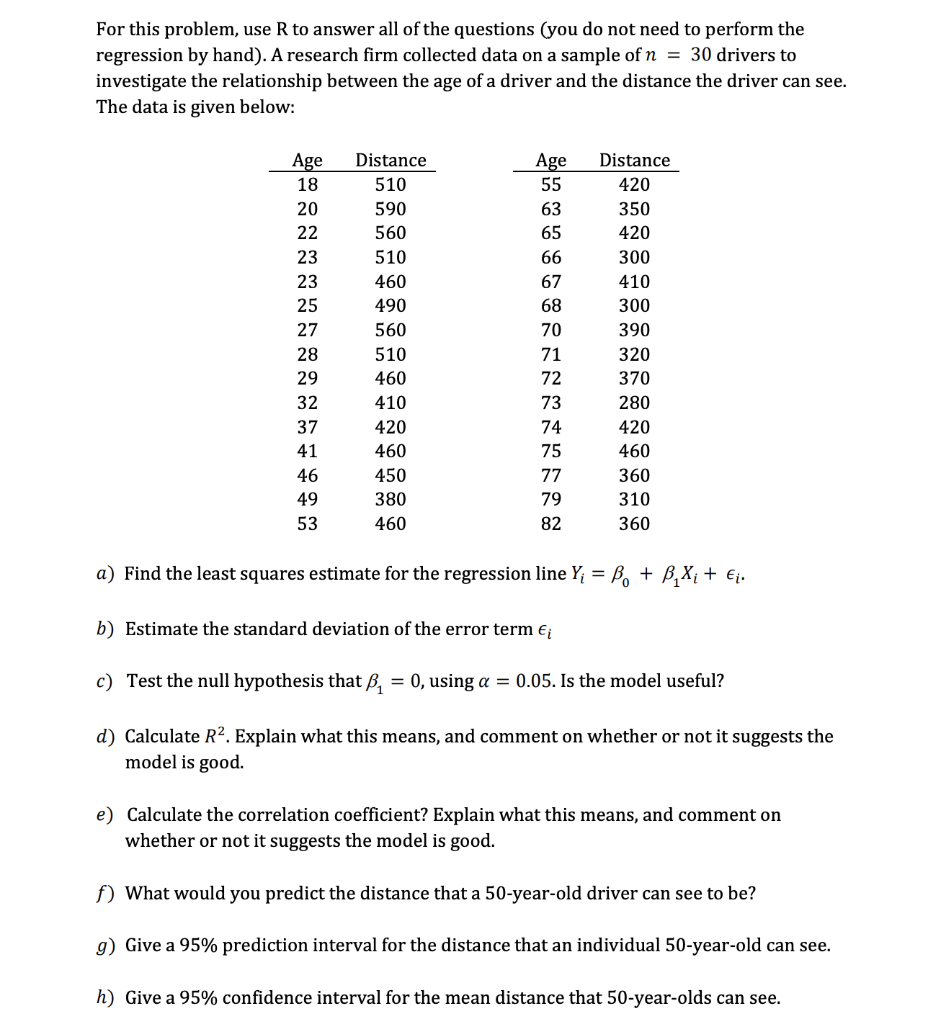 Solved For this problem, use R to answer all of the | Chegg.com