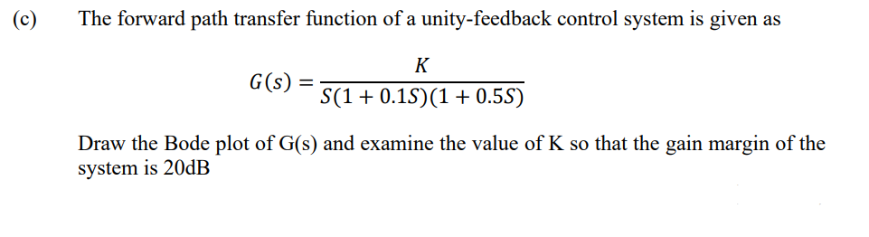 Solved The forward path transfer function of a | Chegg.com