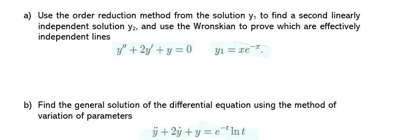 Solved a) Use the order reduction method from the solution | Chegg.com