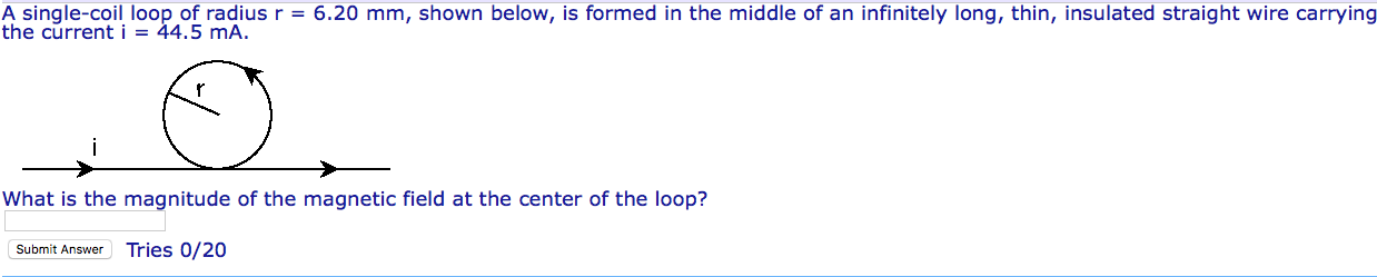 Solved A single-coil loop of radius r = 6.20 mm, shown | Chegg.com