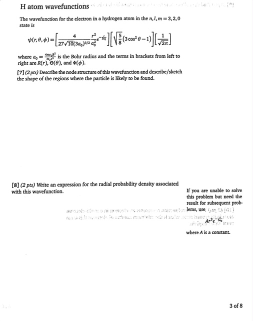 Solved H Atom Wavefunctions The Wavefunction For The