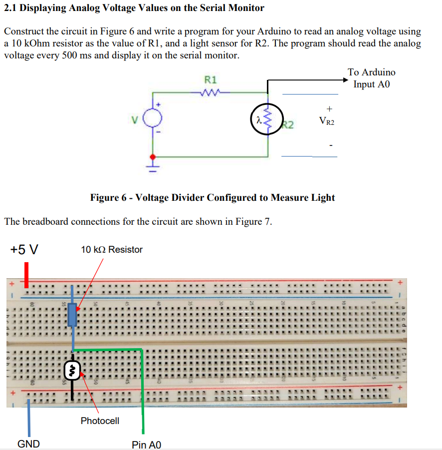 Solved 21 Displaying Analog Voltage Values On The Serial