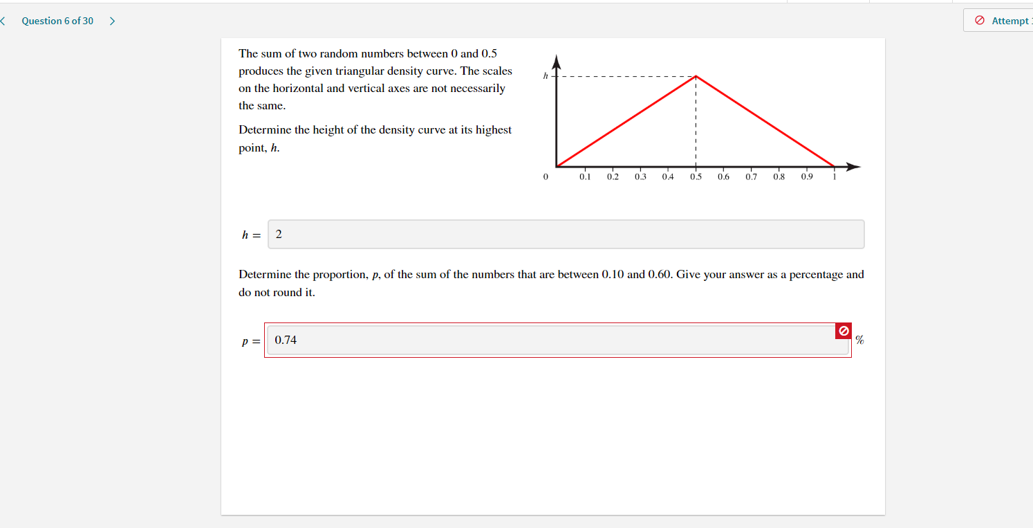 Solved Question 6 of 30 > Attempt h -------------- The sum | Chegg.com