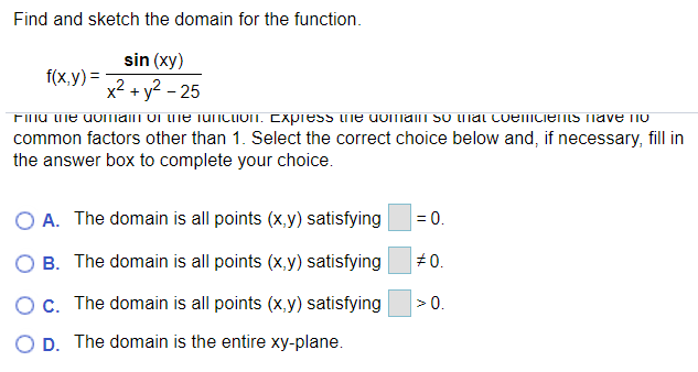 Solved Find the domain of the function. Express the domain | Chegg.com