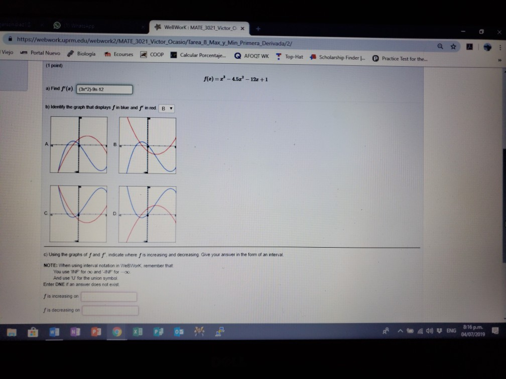 Solved WeBWork: MATE 3021 Victor O. x | Chegg.com