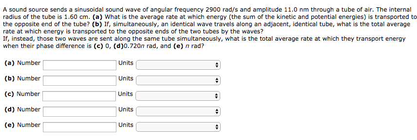 Solved A sound source sends a sinusoidal sound wave of | Chegg.com