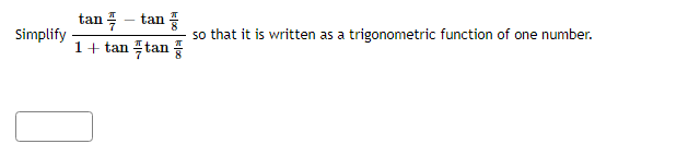Solved Simplify tan- tan 1 + tantang so that it is written | Chegg.com