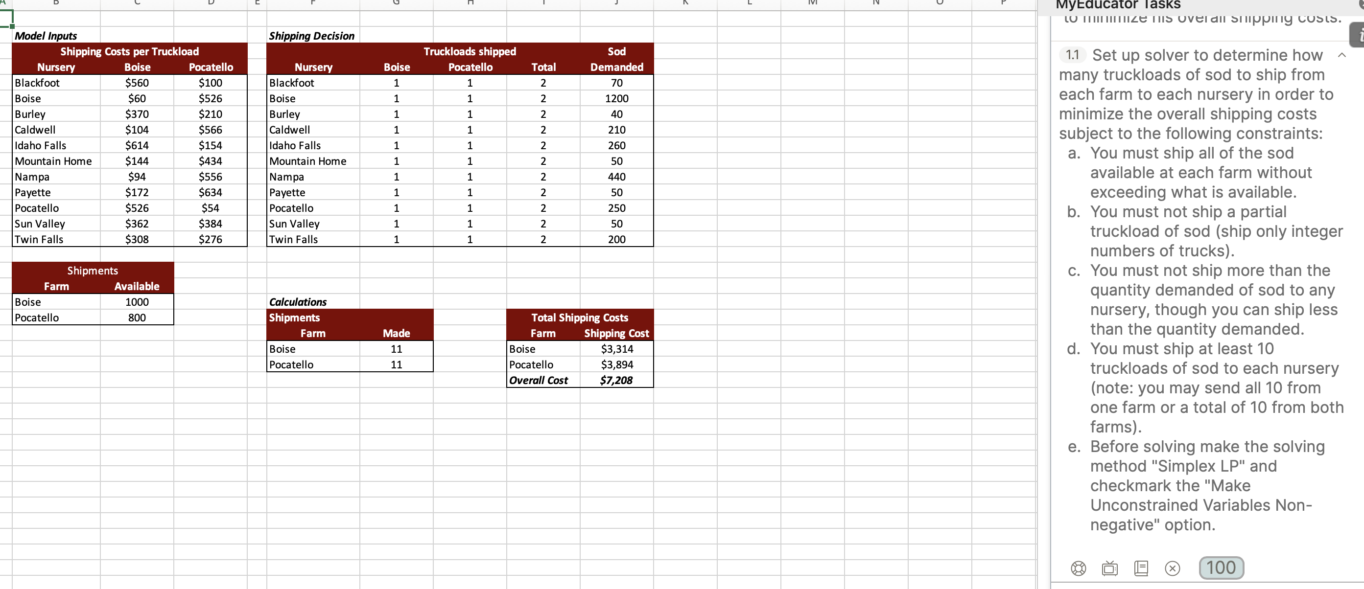 Solved Solver Practice ProblemsJohn Appleton owns a sod | Chegg.com