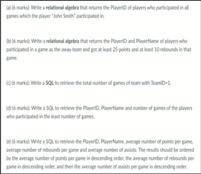 Solved Question 2 (30 marks): Database design and querying | Chegg.com