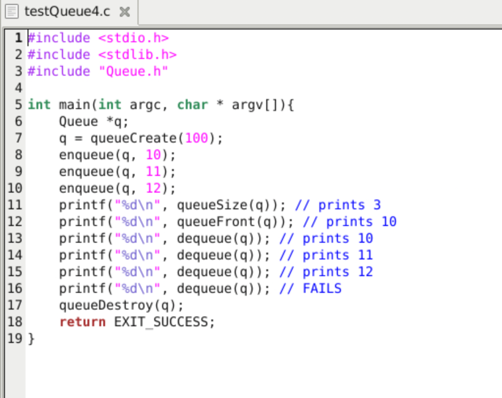 Solved Implementing A Queue Please use only what is given. | Chegg.com