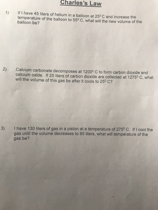 Solved Solve the following problems using the ideal gas law | Chegg.com