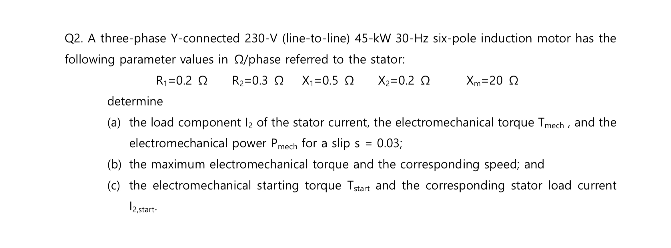Solved Q2. A three-phase Y-connected 230−V (line-to-line) | Chegg.com