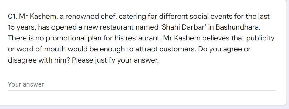 Solved 01. Mr Kashem, a renowned chef, catering for | Chegg.com