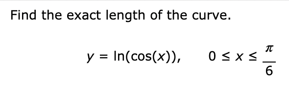 Solved Find the exact length of the curve. | Chegg.com