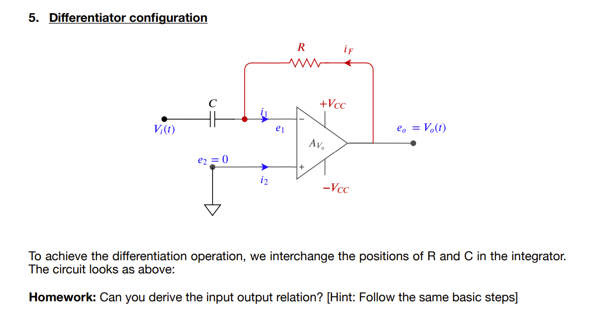 Solved Differentiator configuration To achieve the | Chegg.com